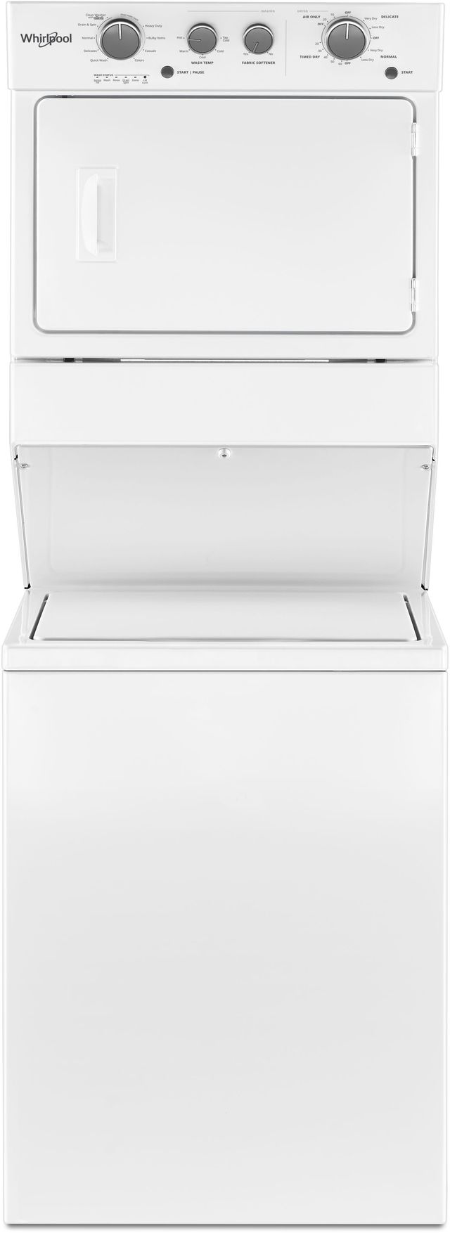Whirlpool® 4.0 Cu. Ft. Washer, 5.9 Cu. Ft. Dryer White Stackable ...