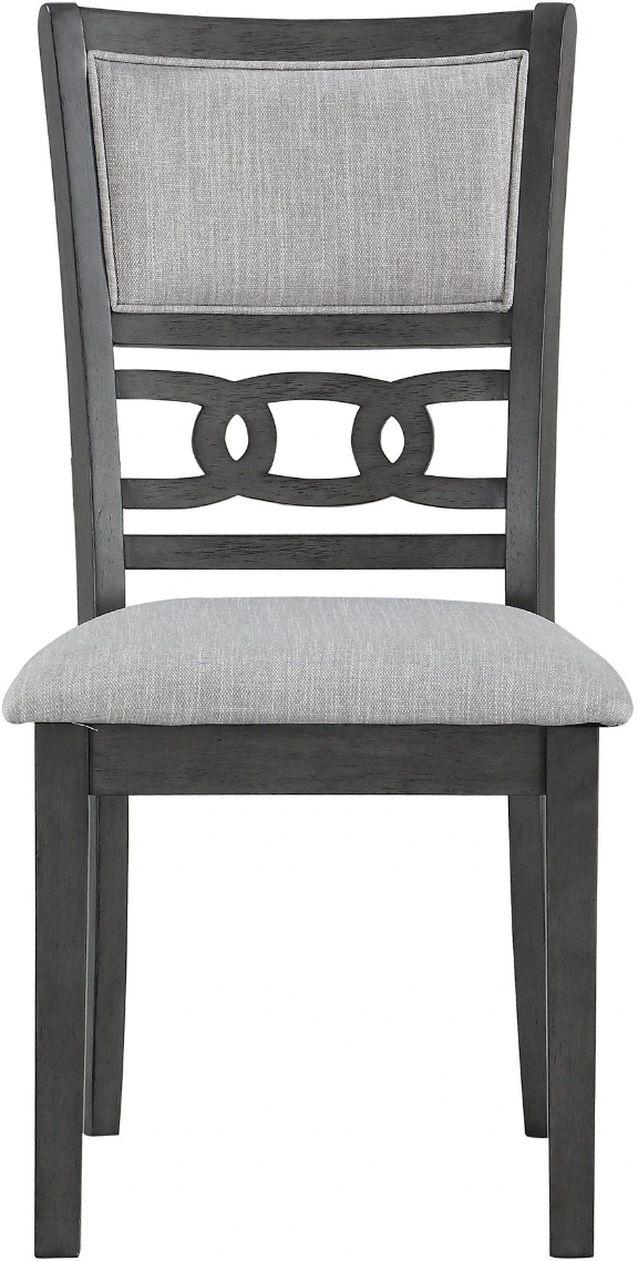 New Classic Home Furnishings Gia 5 Piece Gray Round Dining Table Set Fischer s Furniture and Appliance Tell City IN