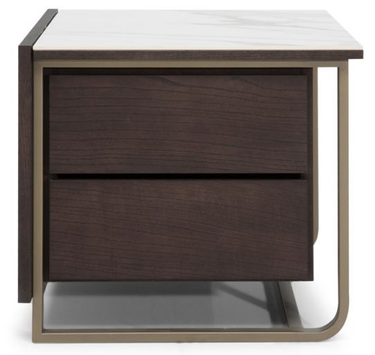 Natuzzi Editions Como Brown Ash Left Bedside Table | Fischer Furniture ...