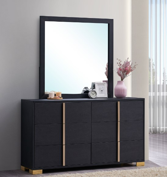 Coaster Marceline Black Dresser and Mirror Set Furniture Loft Osage City Kansas