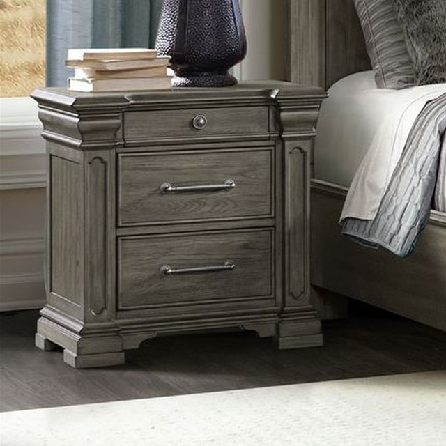 Elements International Kings Court Grey Nightstand | Fischer Furniture ...