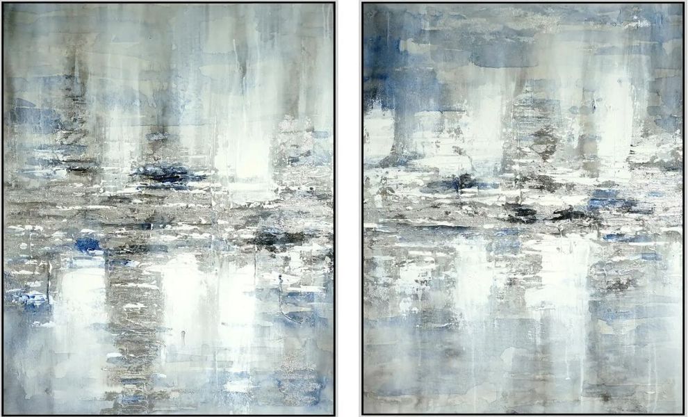 Classy Art 2-Piece Hand Painted Textured Canvas with Foil Wall Art Set ...