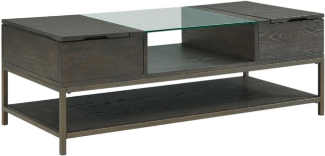 Riverside Furniture Hyde Glass Top Coffee Table with Caviar Base ...