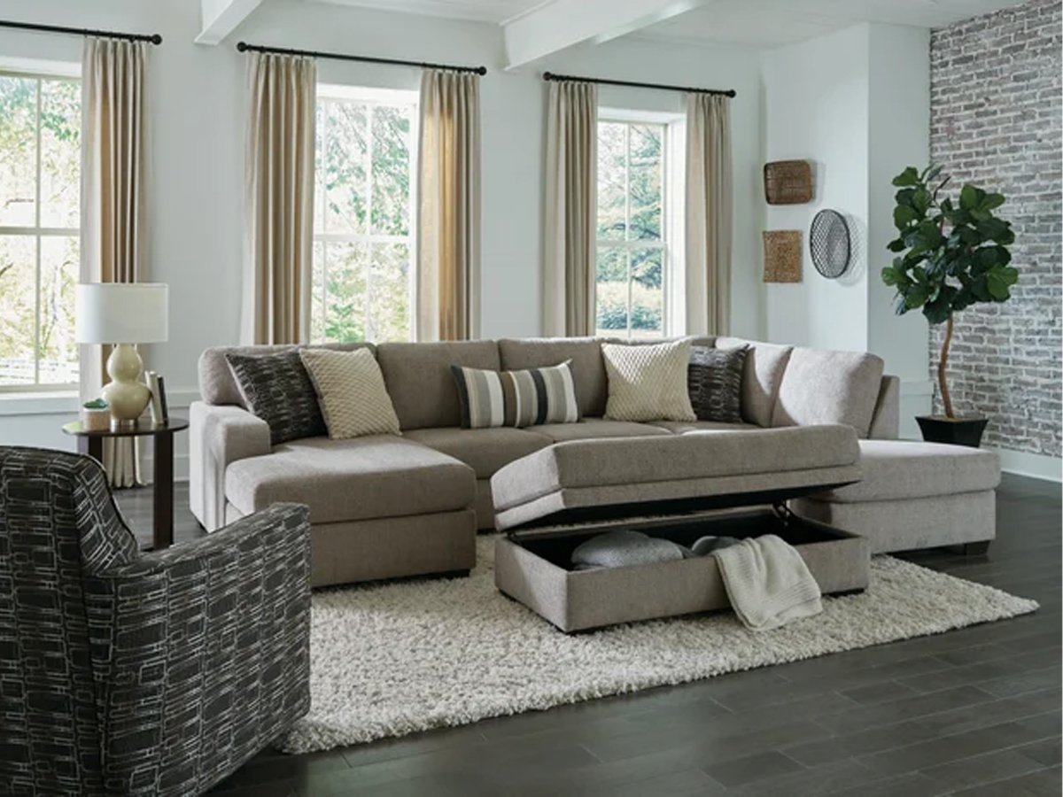 Grey two piece sectional store