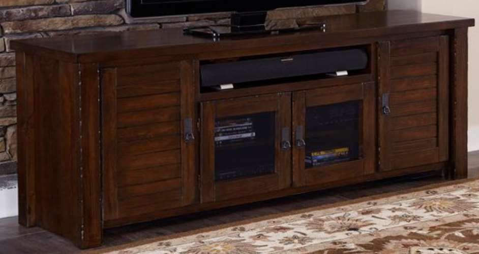 Progressive® Furniture Trestlewood Mesquite Pine 74" Media Console ...