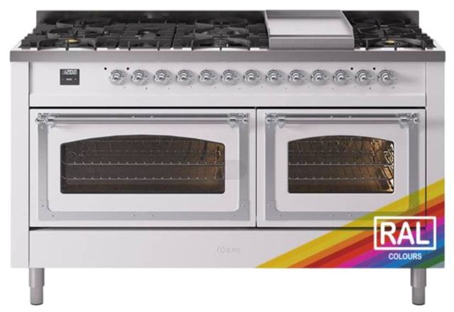 Ilve® Nostalgie II 60'' Custom RAL Color Natural Gas Freestanding Dual ...