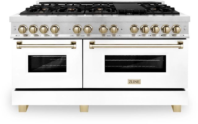 ZLINE Autograph Edition 60" DuraSnow® Stainless Steel Freestanding Dual ...