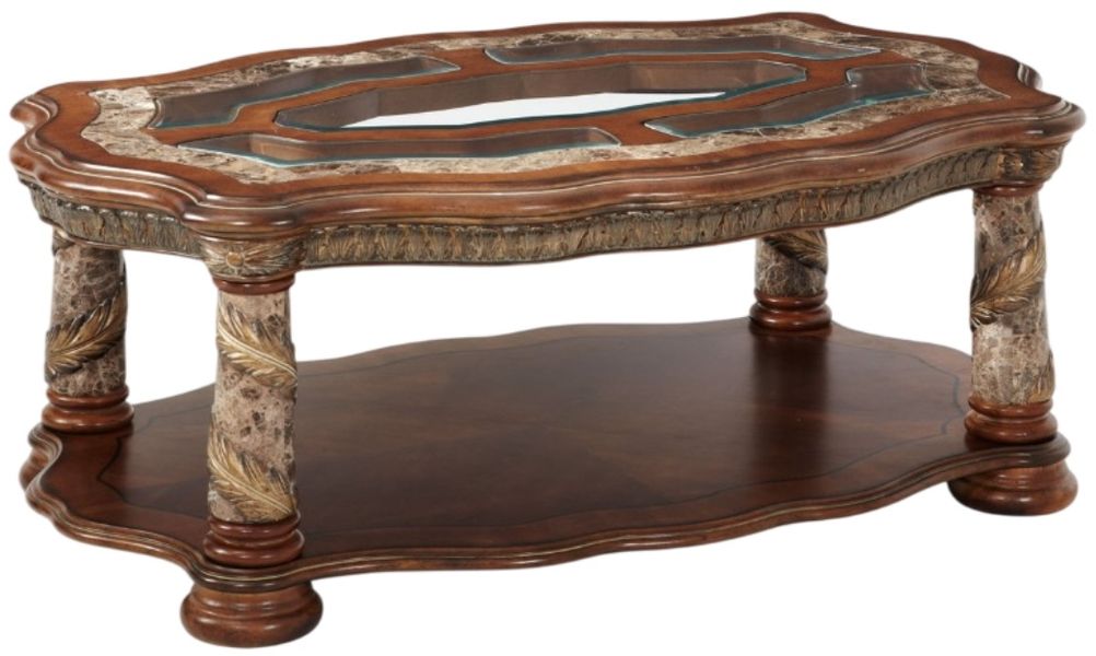 Michael Amini® Villa Valencia Classic Chestnut Cocktail Table | Lacks ...