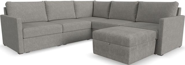 Flex by Flexsteel® 5-Piece 5 Seat Sectional with Storage Ottoman | Big ...