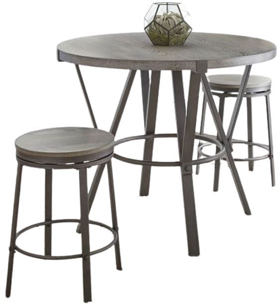 Steve Silver Co. Portland 3-Piece Brown/Gray Counter Dining Set ...