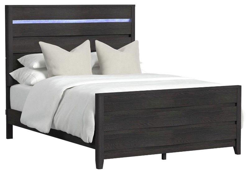 Elements International Tobias Black Queen Panel Bed | Lafferty's Home ...