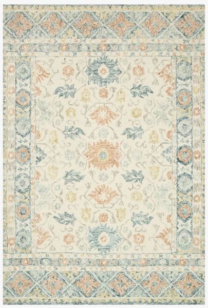 Loloi Norabel Ivory/Slate 5'x8' Rug | Miskelly Furniture