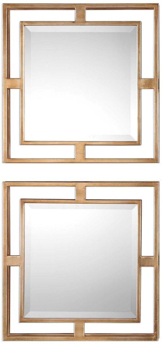 Uttermost® by Grace Feyock Allick 2-Piece Gold Square Mirrors | Fischer Furniture | Rapid City, SD
