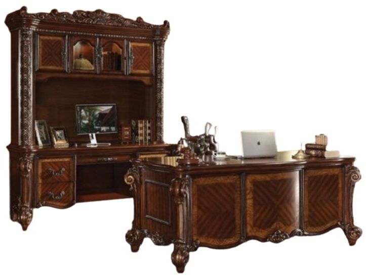 ACME Furniture Vendome 2-Piece Cherry Computer Desk and Hutch Set ...