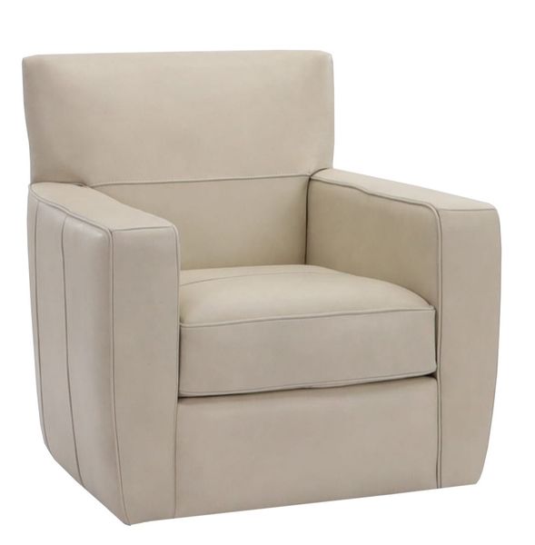 Soft Line 4821 Ivory All Leather Swivel Chair | Miskelly Furniture