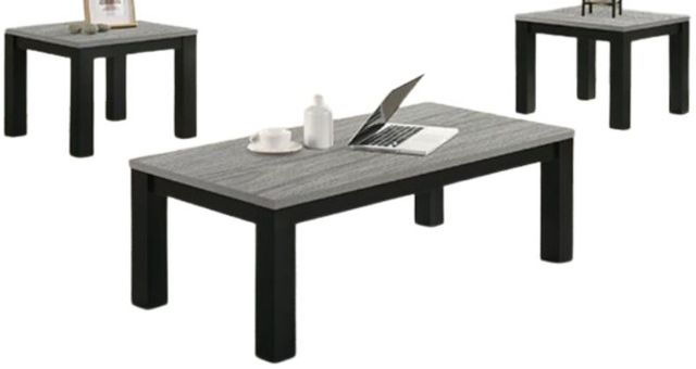 Crown Mark Theo 3-Piece Gray Occasional Table Set | Jacksonville, NC