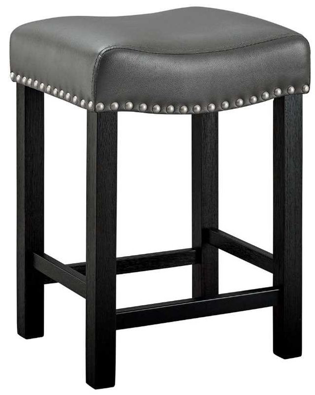 Steve Silver Co. Aspen Ebony/Gray Backless Counter Stool | Big Sandy ...