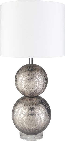 Surya Millicent Silver/White Lamp | Miskelly Furniture
