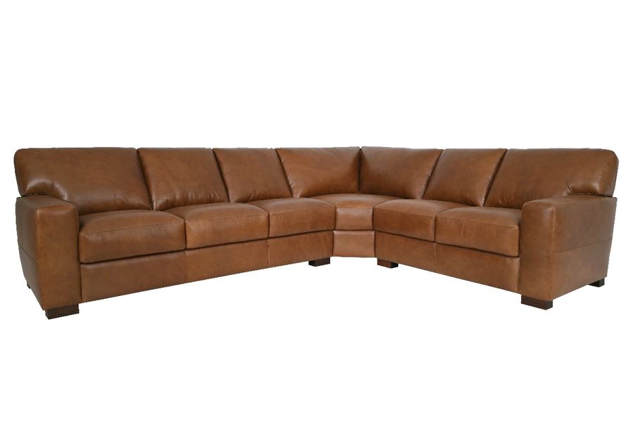 Soft Line America Splendor Chestnut 3pc Left Sofa Leather Sectional ...