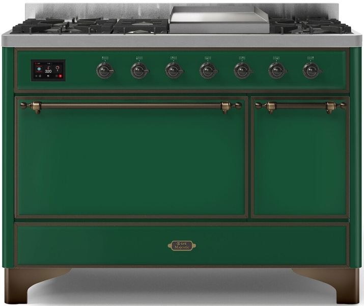 Ilve® Majestic II Series 48" Emerald Green Pro Style Dual Fuel Liquid ...