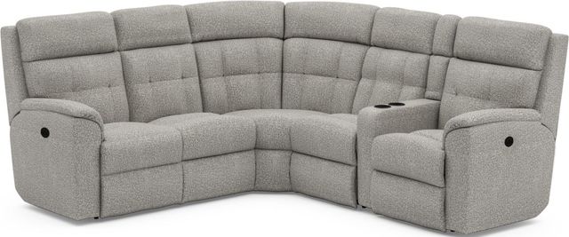 Flexsteel® Mason Gray Dove Power Reclining Sectional | Karvonen’s