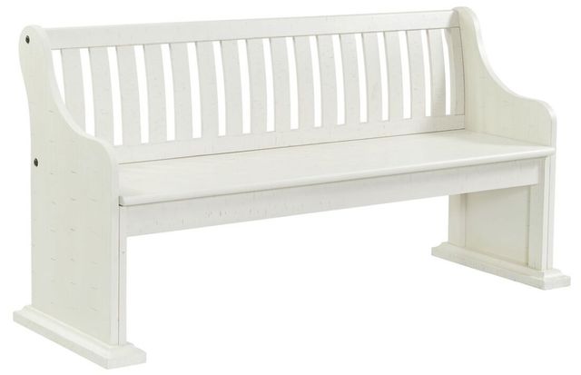 Elements International Stone White Pew Storage Bench | Fischer ...