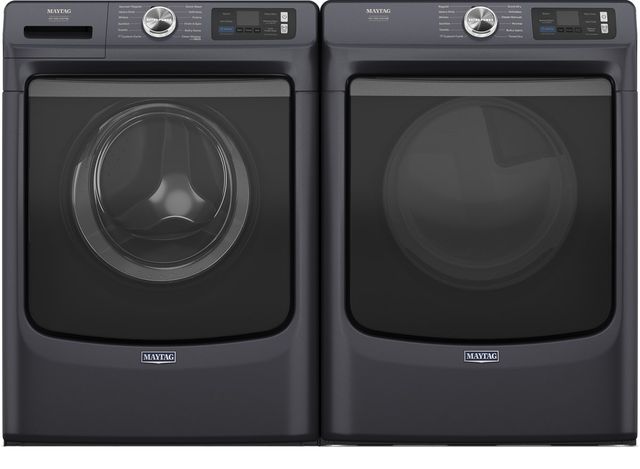 Maytag® Midnight Steel Front Load Laundry Pair | Laverty's Home ...