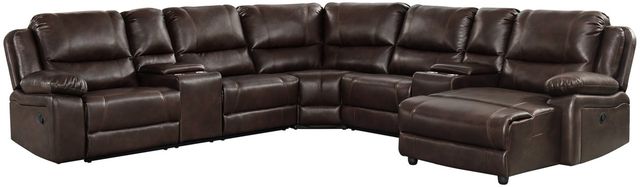 Elements International Brenham 4-Piece Brown Reclining Sectional ...