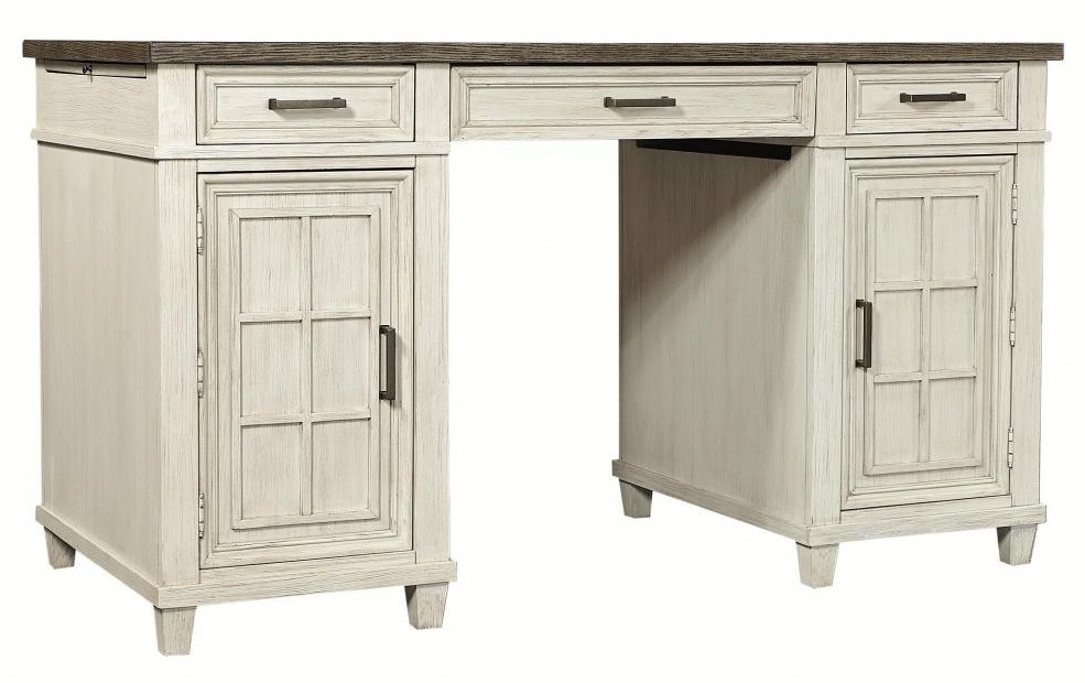 aspenhome Caraway Aged Ivory 66 Executive Desk