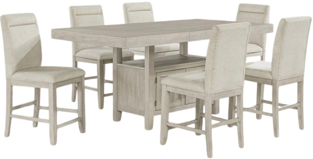 Steve Silver Co. Garland 7-Piece Sand Counter Height Dining Set ...