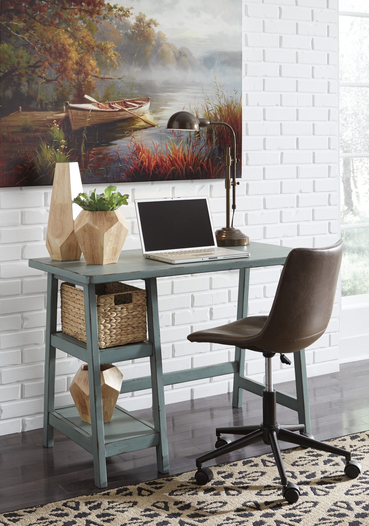 Signature Design by Ashley Mirimyn Teal 42 Office Desk Farnham s Furniture Galleries Casper Wyoming