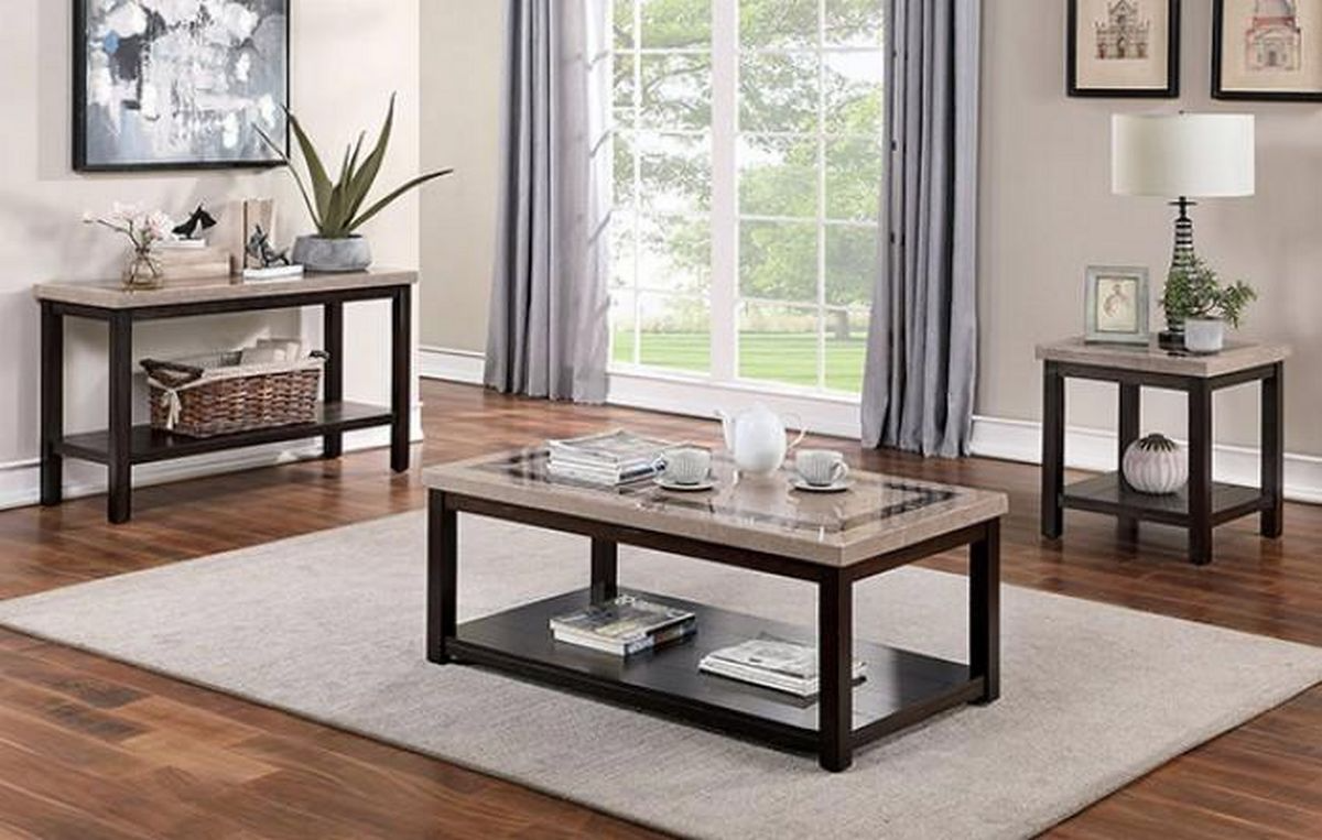 Dark walnut coffee table set store