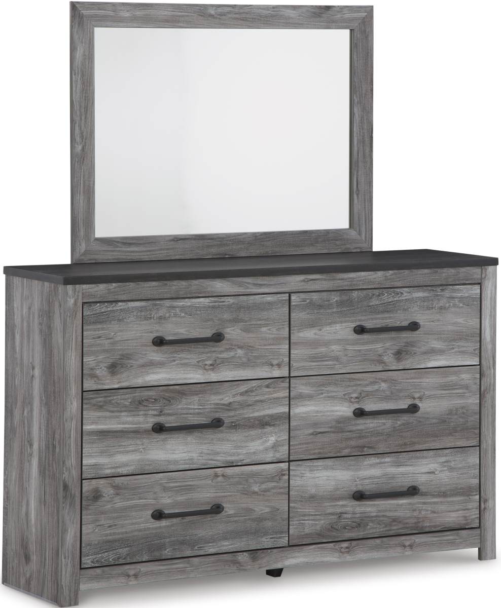 Signature Design by Ashley Bronyan Dark Gray Dresser and Mirror Furniture Villa BrandSource Home Furnishings
