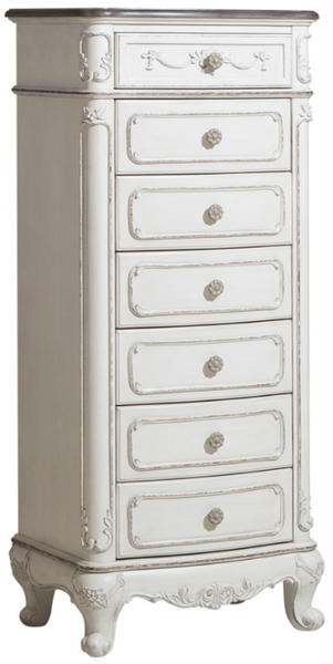 Mazin Furniture Cinderella White Tall Chest | Kondolas Furniture ...