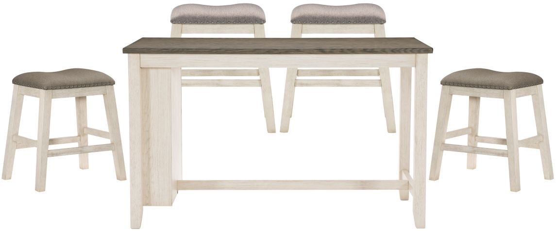 Homelegance® Timbre 5-Piece Antique White Counter Height Table Set with ...