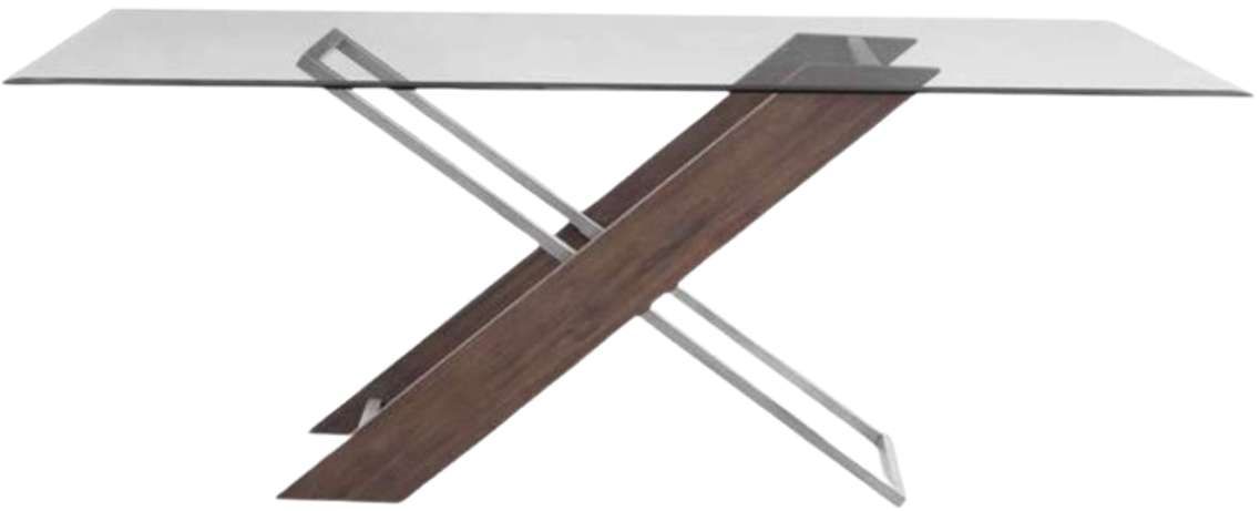 Bassett Mirror Harmon Glass Top Dining Table - Gunmetal Smoked Base ...