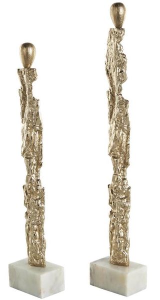 Deco Marche 2-Piece Gold Abstract Tall Textured Figurine Sculpture Set ...