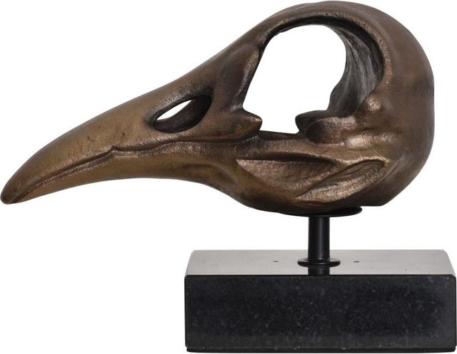 Renwil® Bewitch Antique Brass Raven Skull Statue | Gil's Furniture and ...