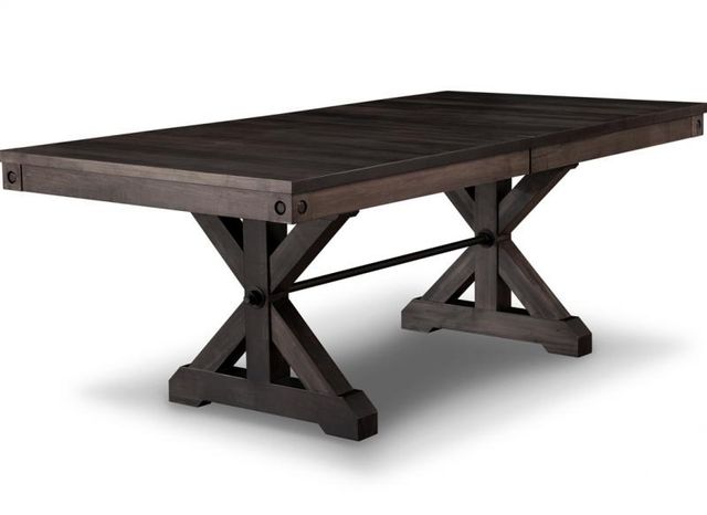Handstone Customizable Rafters Maple 48x72 Solid Top Trestle Table ...
