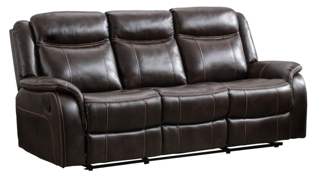 Mazin Furniture Paxton Brown Reclining Sofa | Old McDonald's Furniture ...