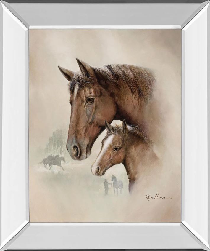 Classy Art Race Horse I by Ruane Manning Mirror Framed Wall Art Sunshine Furniture Tulsa OK