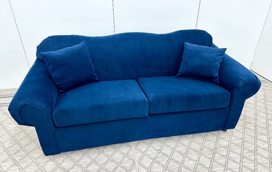 Faith Camelback Sofa and Loveseat Set in Tahoe Blue | King's Furniture ...