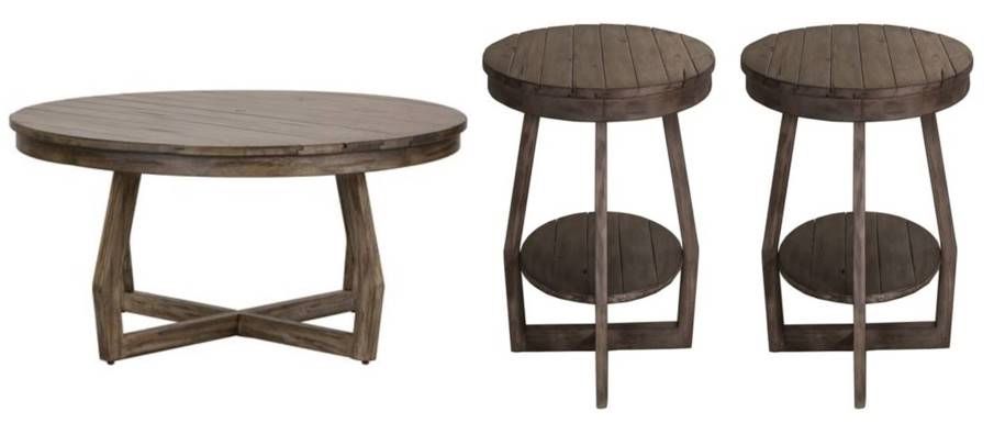 Liberty Furniture Hayden Way 3-Piece Gray Wash Table Set (1 Cocktail 2 ...