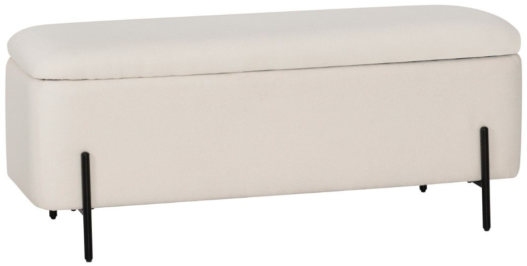 Powell® MacLaren Mavis Cream Upholstered Storage Bench | Jacksonville, NC