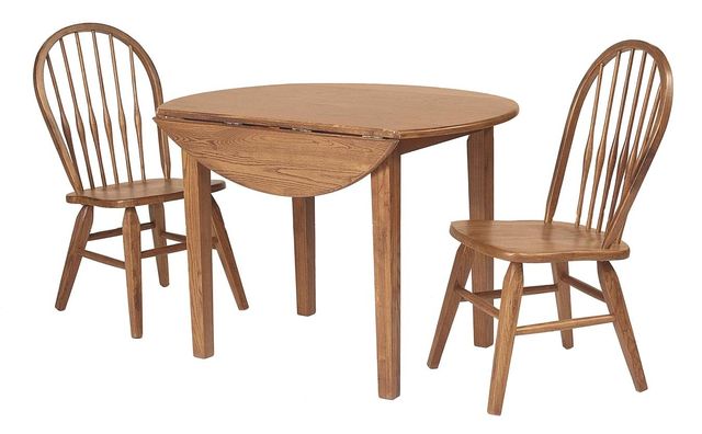 TEI Harvest Brown Round Drop Leaf Leg Table | Lovin's Furniture