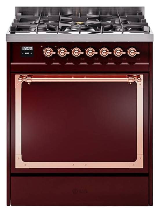 Ilve® Nostalgie II 30'' Burgundy Liquid Propane Freestanding Dual Fuel ...