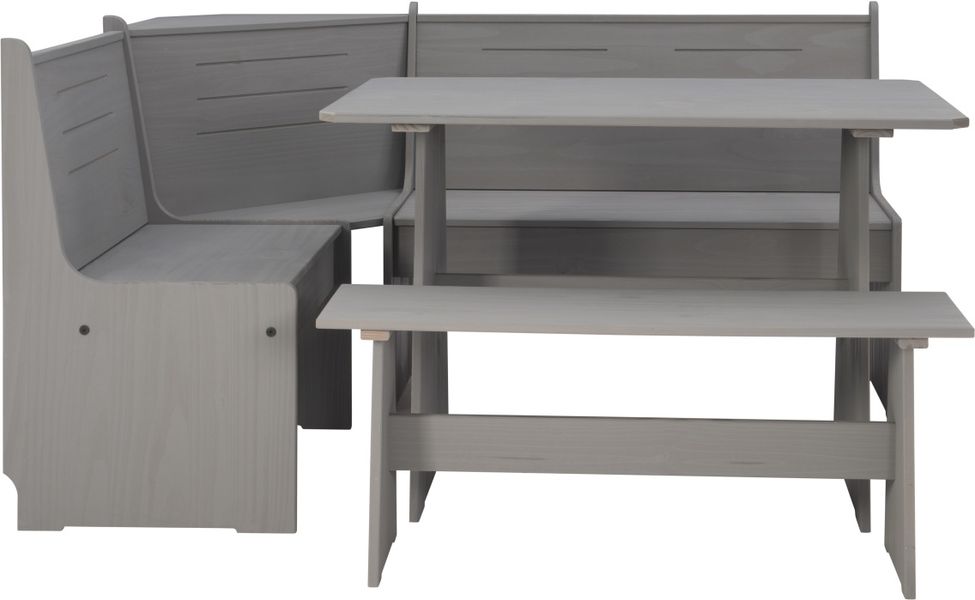 Linon Willow 3-Piece Gray Corner Nook Set | Hoelscher's Fine Furniture ...