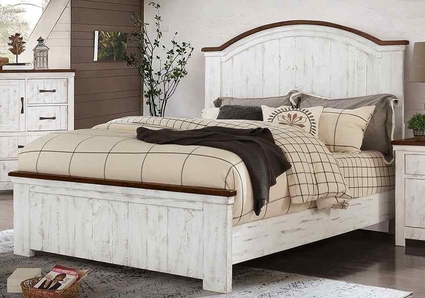 Furniture of America Alyson Distressed White King Bed