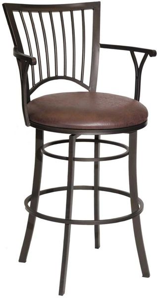 Steve Silver Co. Bayview Gunmetal Swivel Bar Stool | Miskelly Furniture
