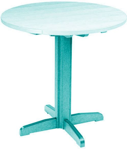 C R Plastic Generation Turquoise Pub Pedestal Base Table | Bush Furniture
